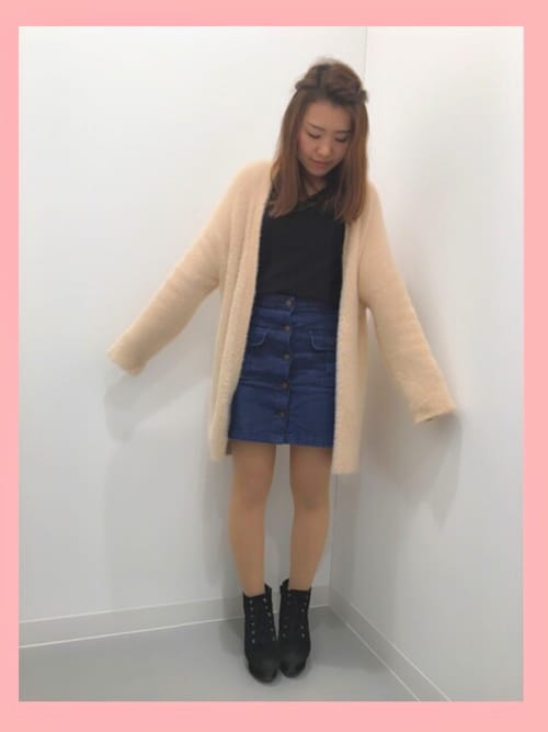 yuri**｜GUのデニムスカートを使ったコーディネート - WEAR