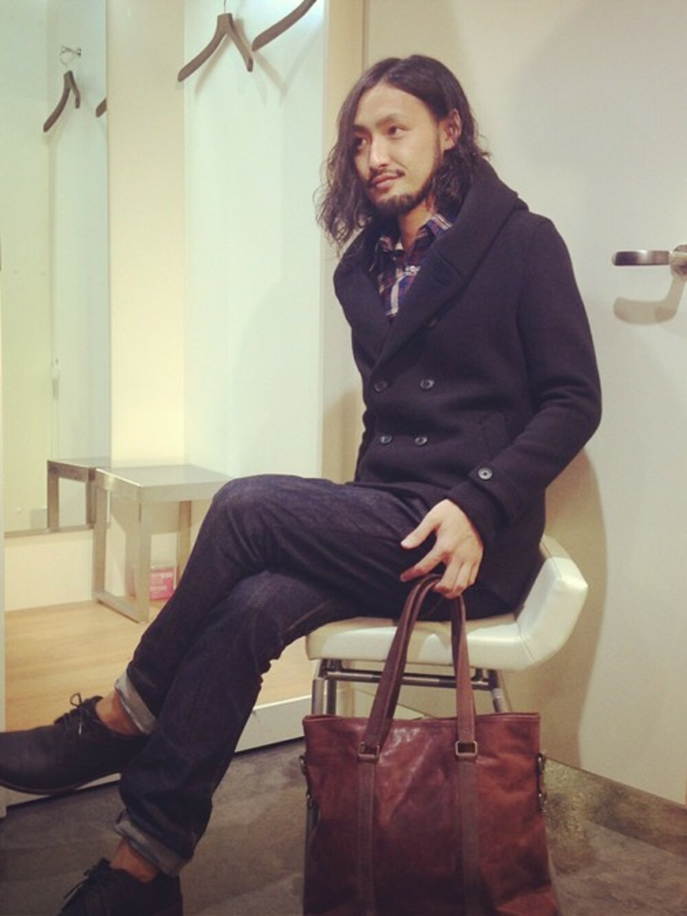 bunsan｜MORGAN HOMMEのピーコートを使ったコーディネート - WEAR