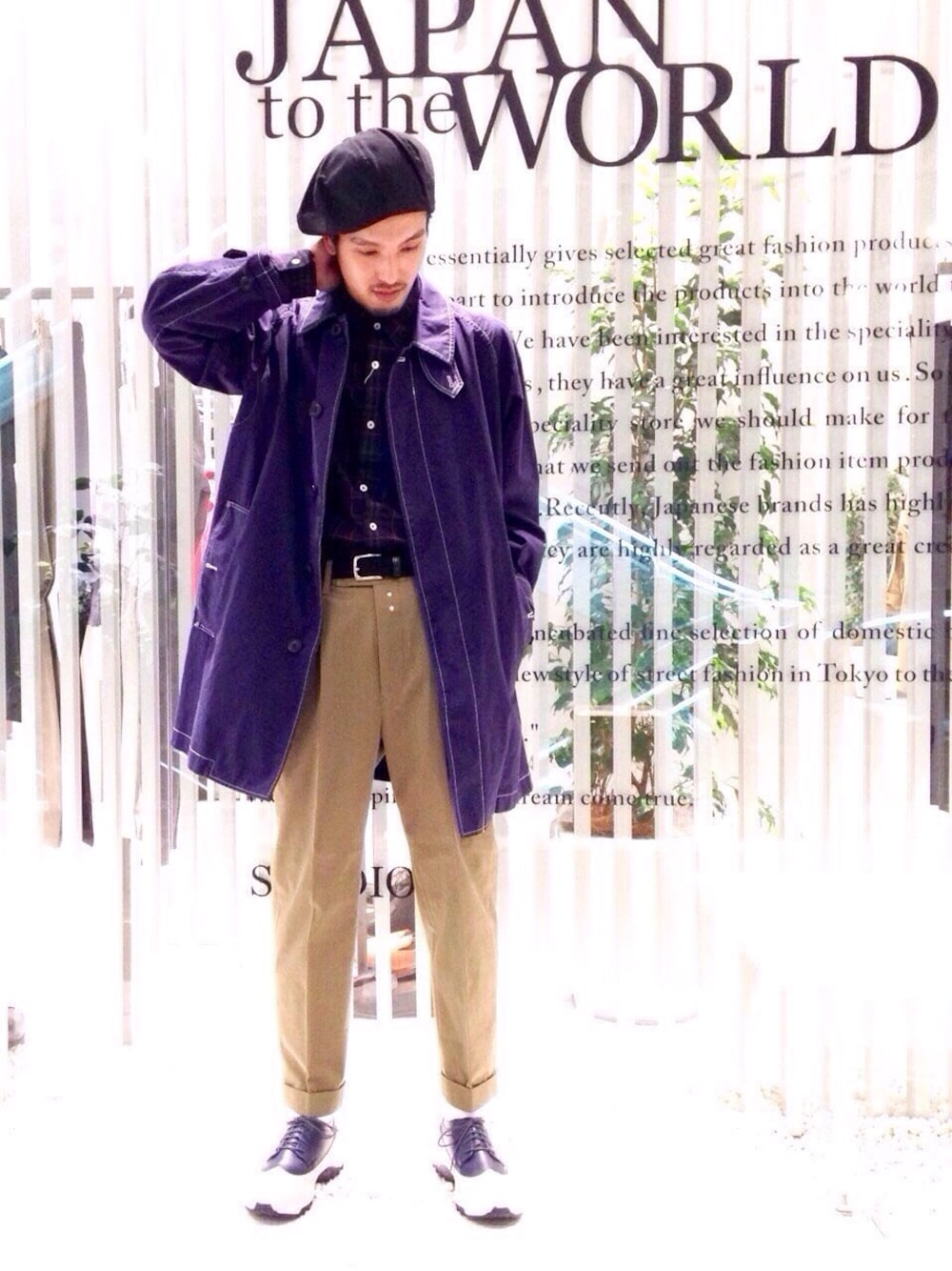 Ryuto Kita｜BLACK&BLUEのステンカラーコートを使ったコーディネート - WEAR