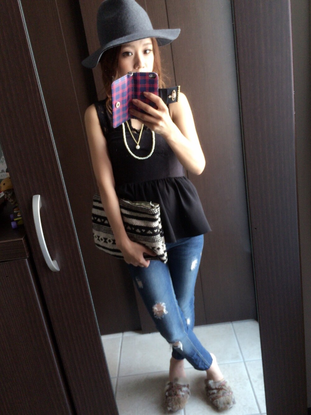 kiiie☺︎｜手作り😊のクラッチバッグを使ったコーディネート - WEAR